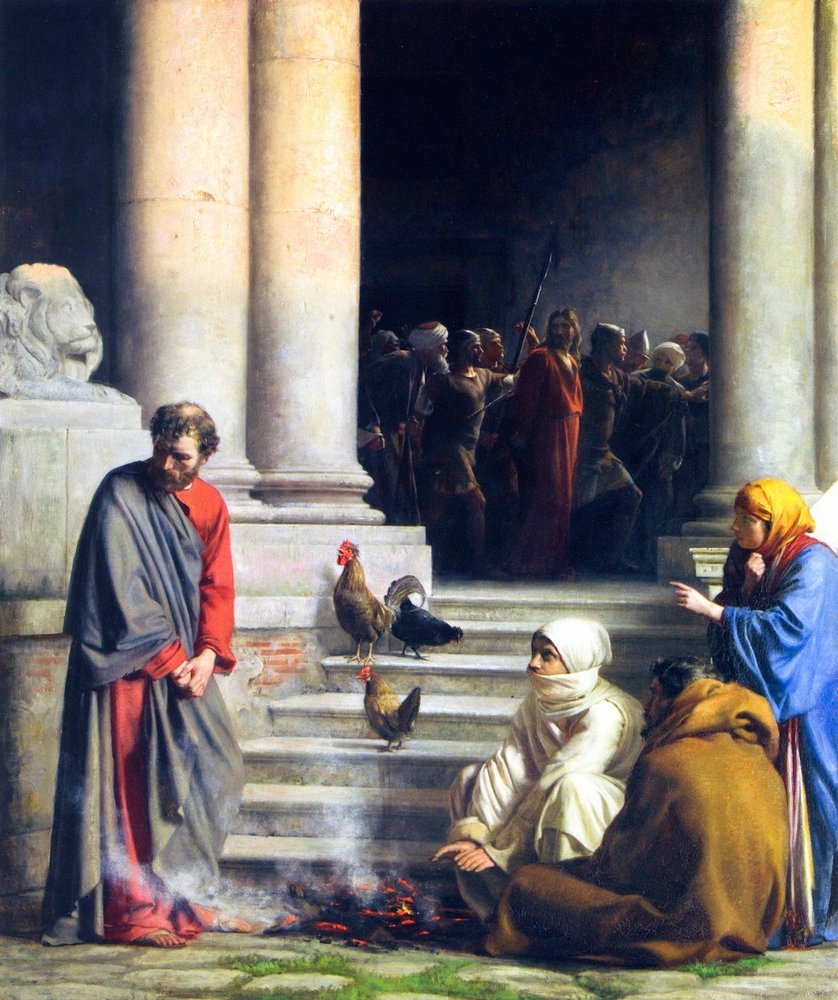 Verleugnung Jesu durch Petrus von Carl Heinrich Bloch